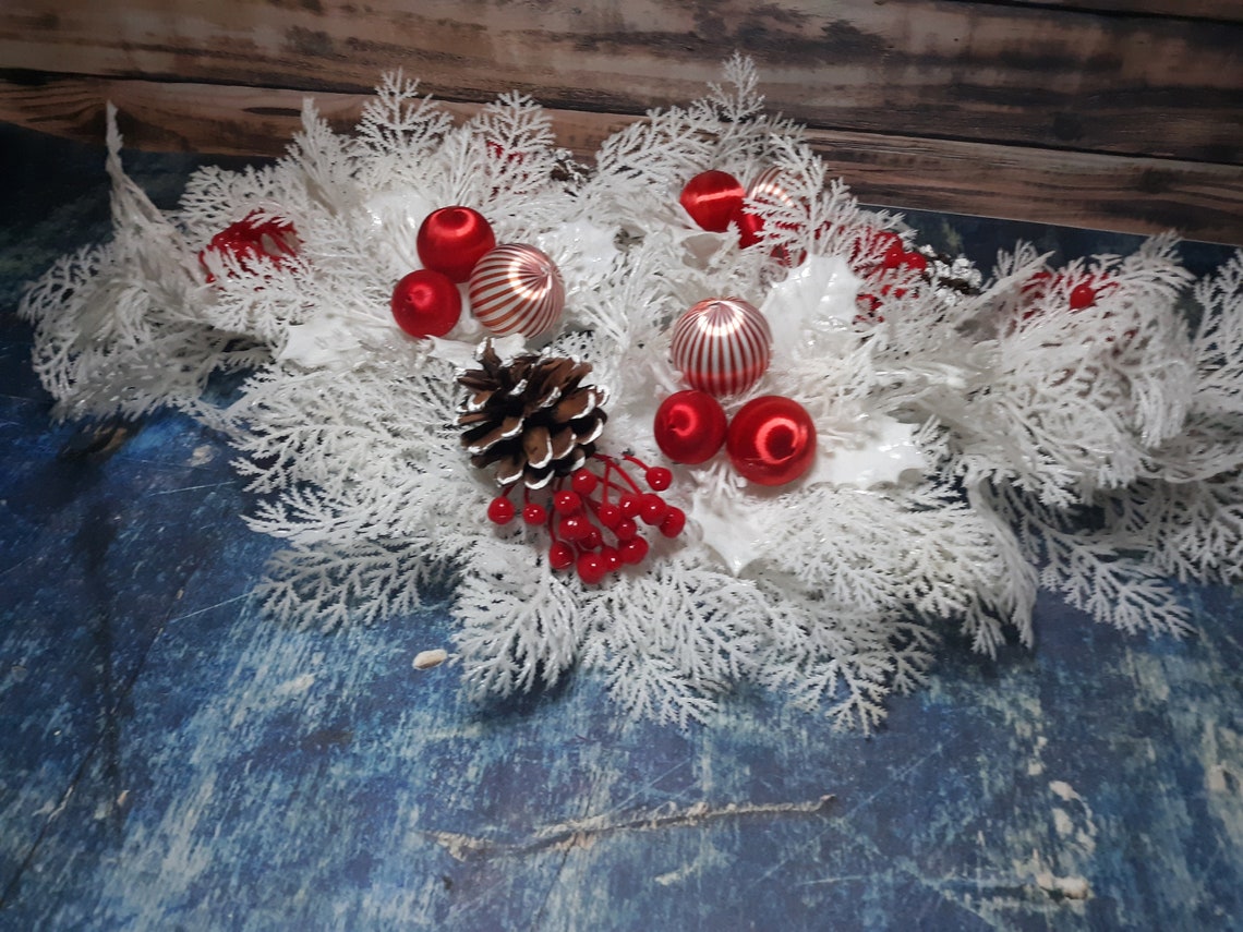 Vintage White Plastic Christmas Candle Surround-swag-retro - Etsy