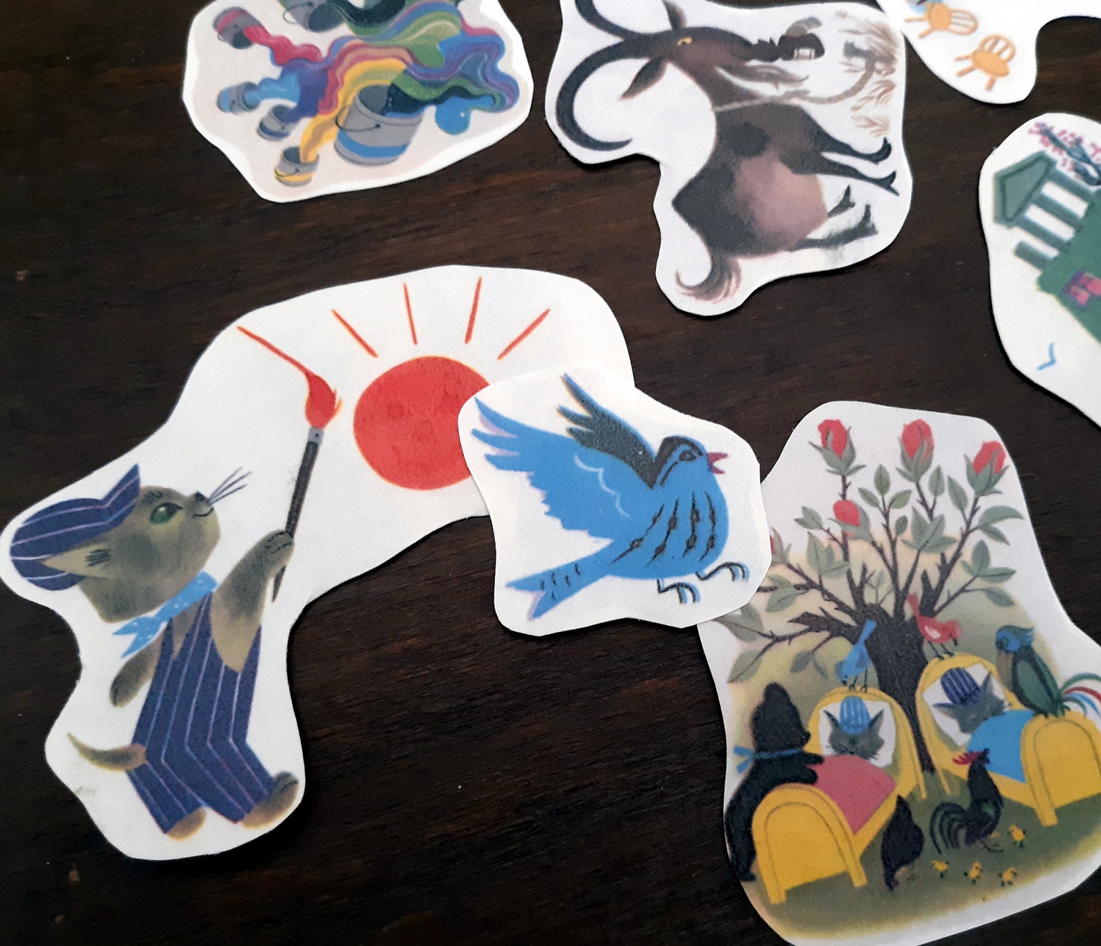 Little Golden Book Inspired Sticker Sheets-2 Pages Color | Etsy