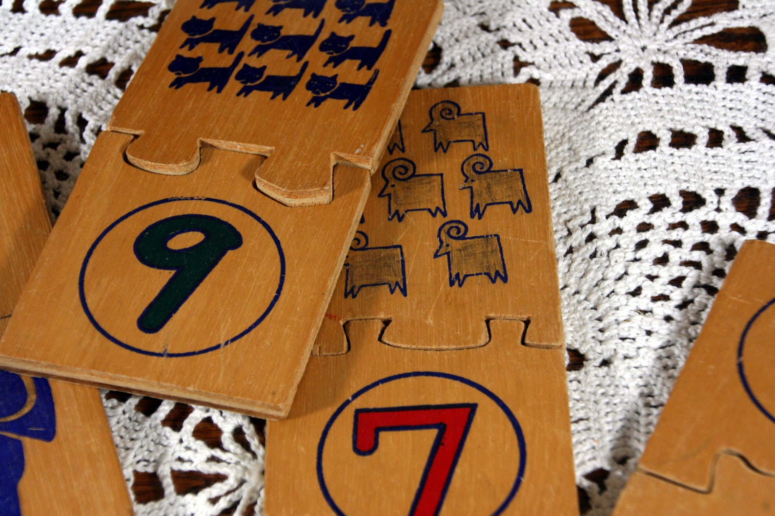 Wood Puzzle Flash Cards-numbers and Animals-graphic - Etsy