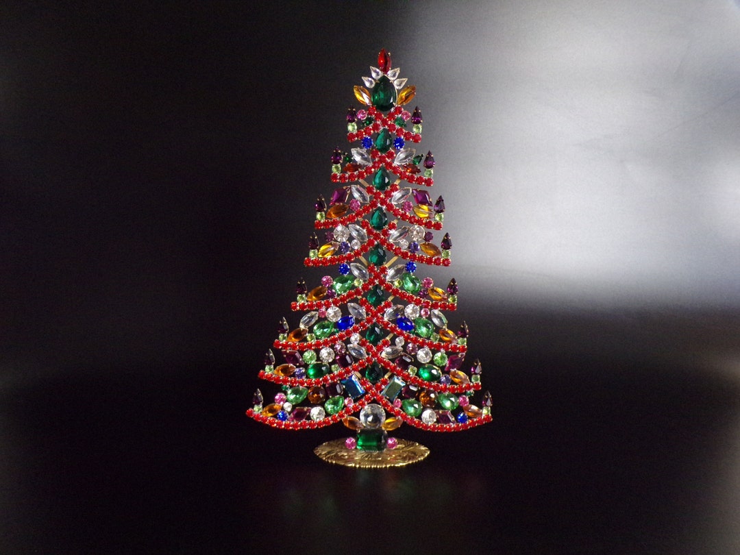 Rhinestone Christmas Tree Vintage Rhinestones Jeweled - Etsy