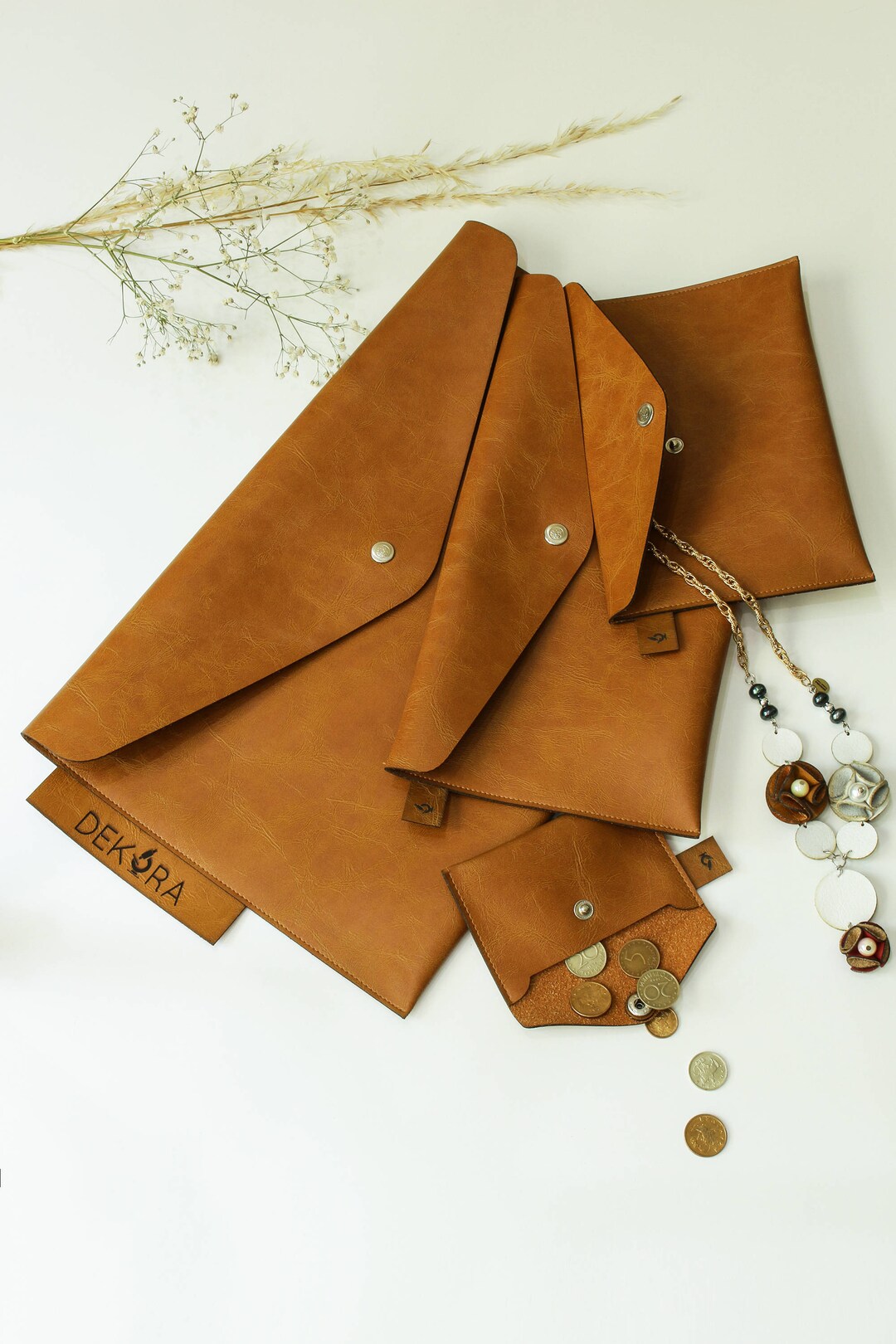 Eco-leather Envelopes Caramel - Etsy