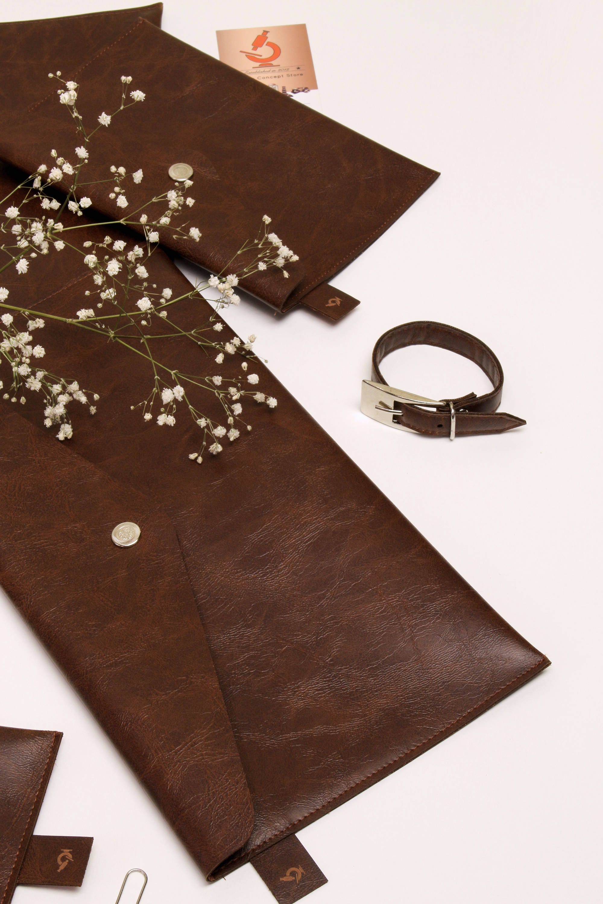 Eco-leather Envelopes Choco - Etsy