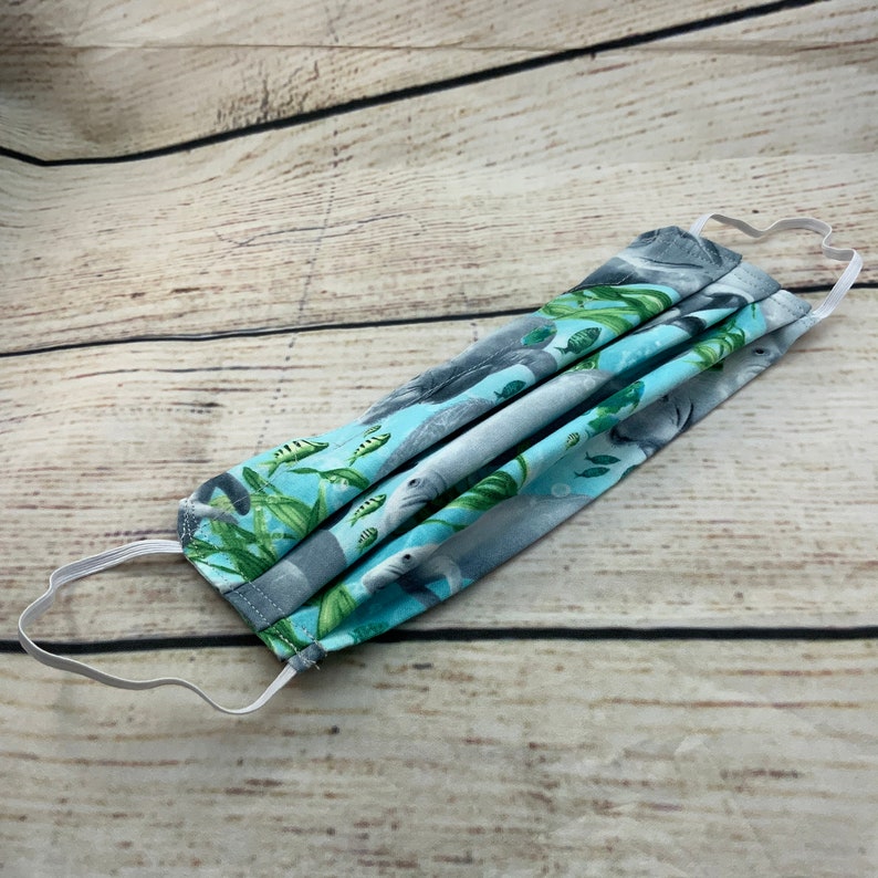 Manatee Face Mask washable face cover Sea Cow print Cotton | Etsy