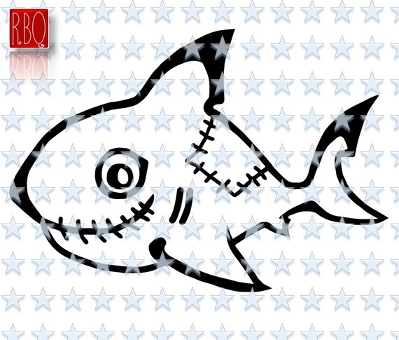 Shark Scars Frankenshark Sharky Design Shark With Stitches - Etsy