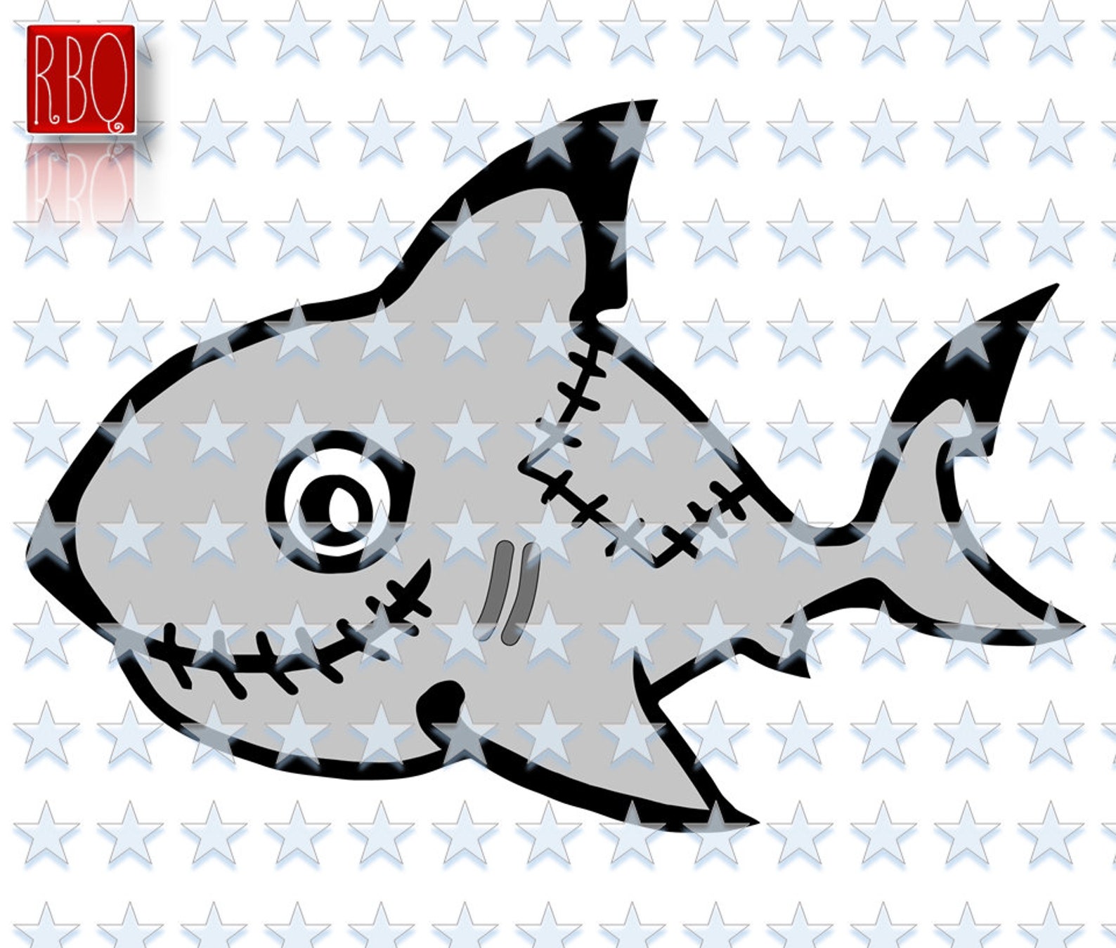 Shark Scars Frankenshark Sharky Design Shark With Stitches - Etsy