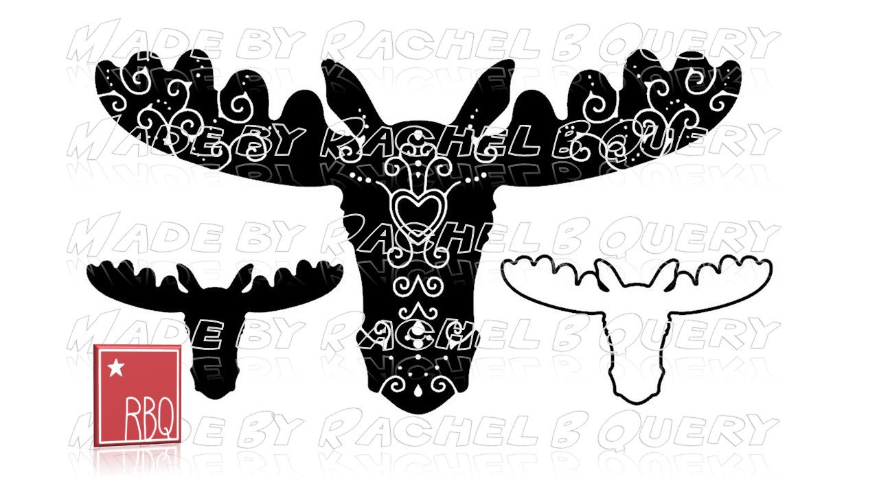 Plotterdatei Elch Silhouette Aussenlienen und Kringel SVG DXF Jpeg gewerbliche Nutzung - Etsy.de