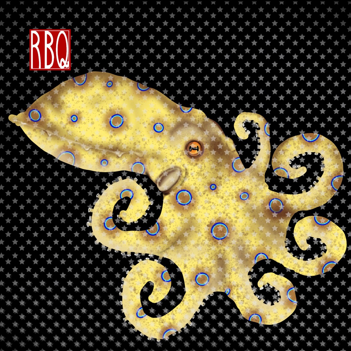 Blue Ringed Octopus Octopus Art Image Poisonous Octopus - Etsy