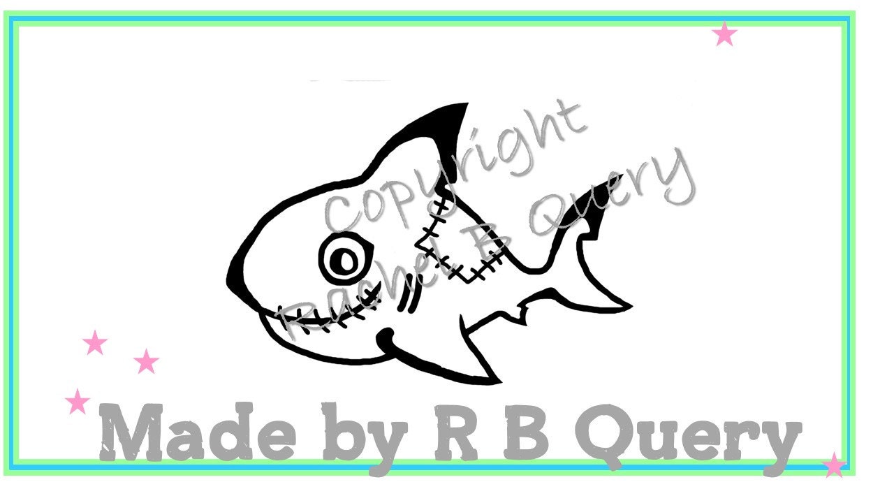 Shark Scars Frankenshark Sharky Design Shark with Stitches | Etsy