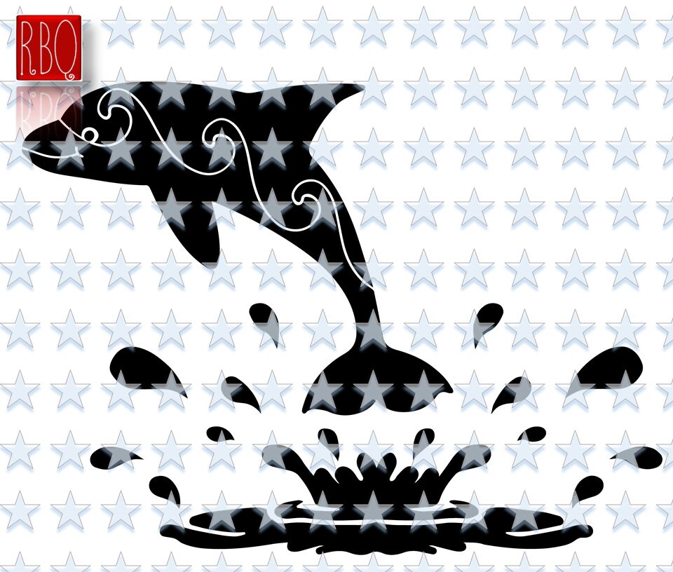 Plotterdatei Delfin, Splash Delphin, Meeressäuger, Delfin Wellen Direkter Download SVG eps DXF ...