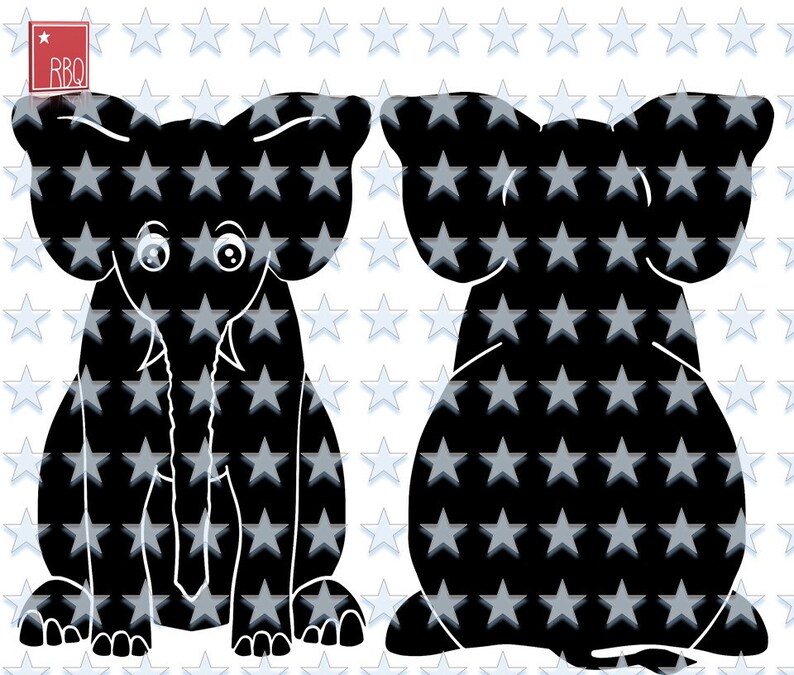 Elephant Front and Back Dxf EPS Jpeg PNG Vector Commercial Use - Etsy