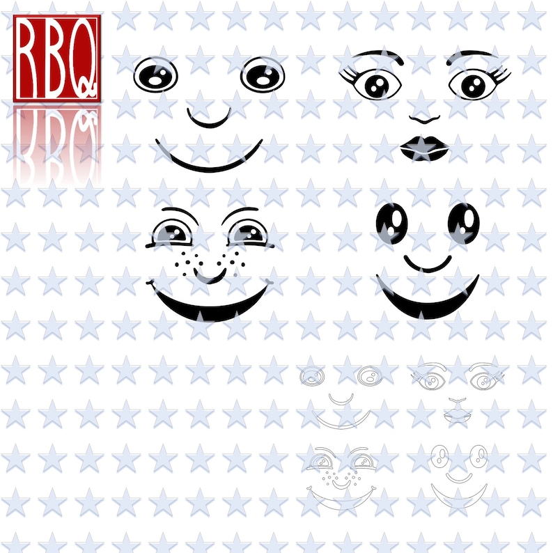 Plotterdatei Gesichter Puppen Gesichter Puppengesichter - Etsy.de