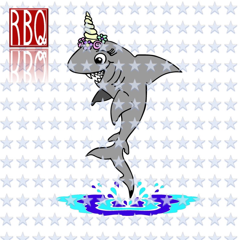 Uni Shark SVG Shark Unicorn Cute Shark Shark Jumping Shark - Etsy