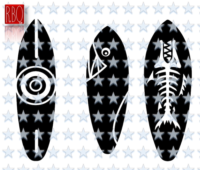Plotterdatei Surfbrett Fischskelett Hai Surfbrett Ziel | Etsy