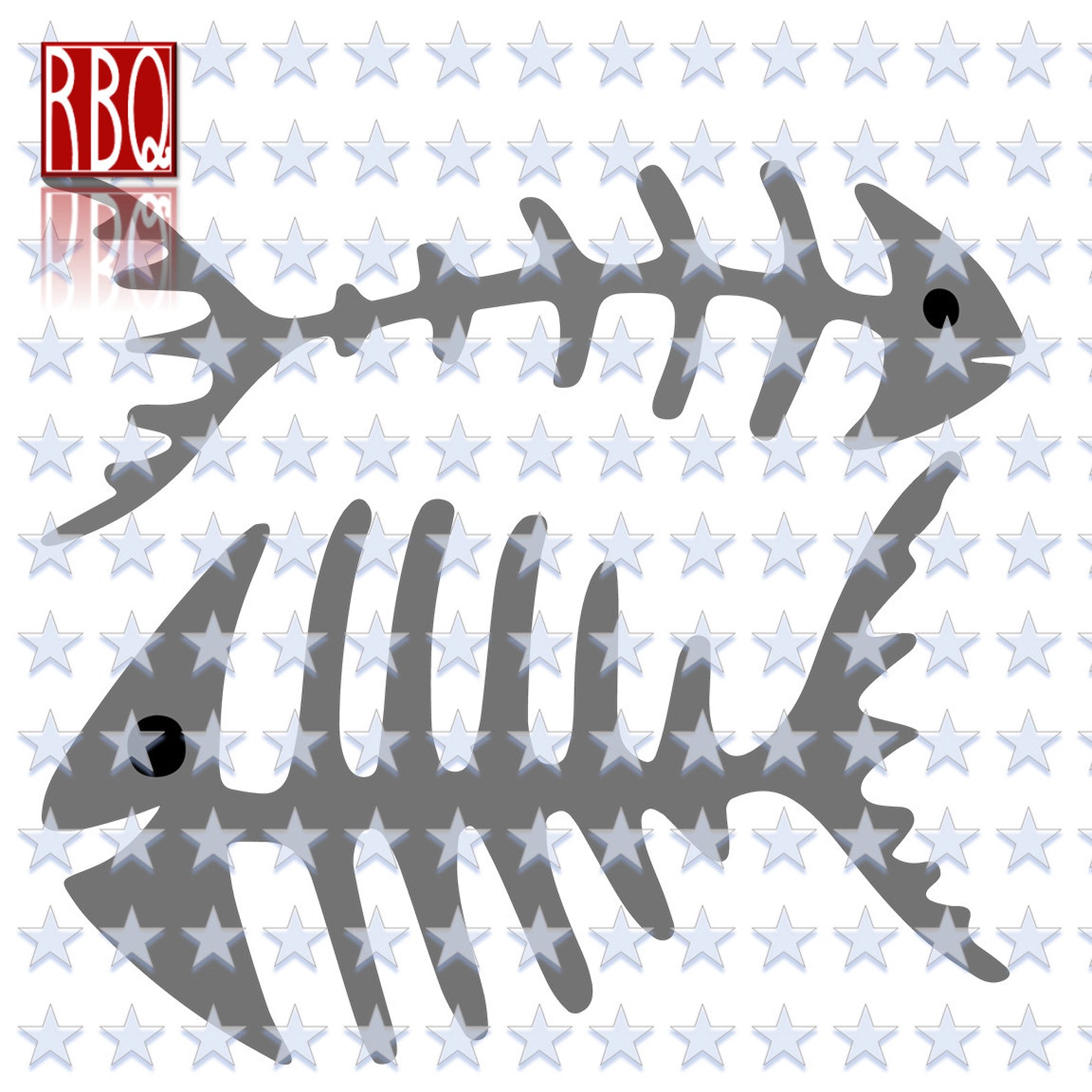 Fishbones Fish Bone Small and Big Fish Silhouette Fish Bone | Etsy