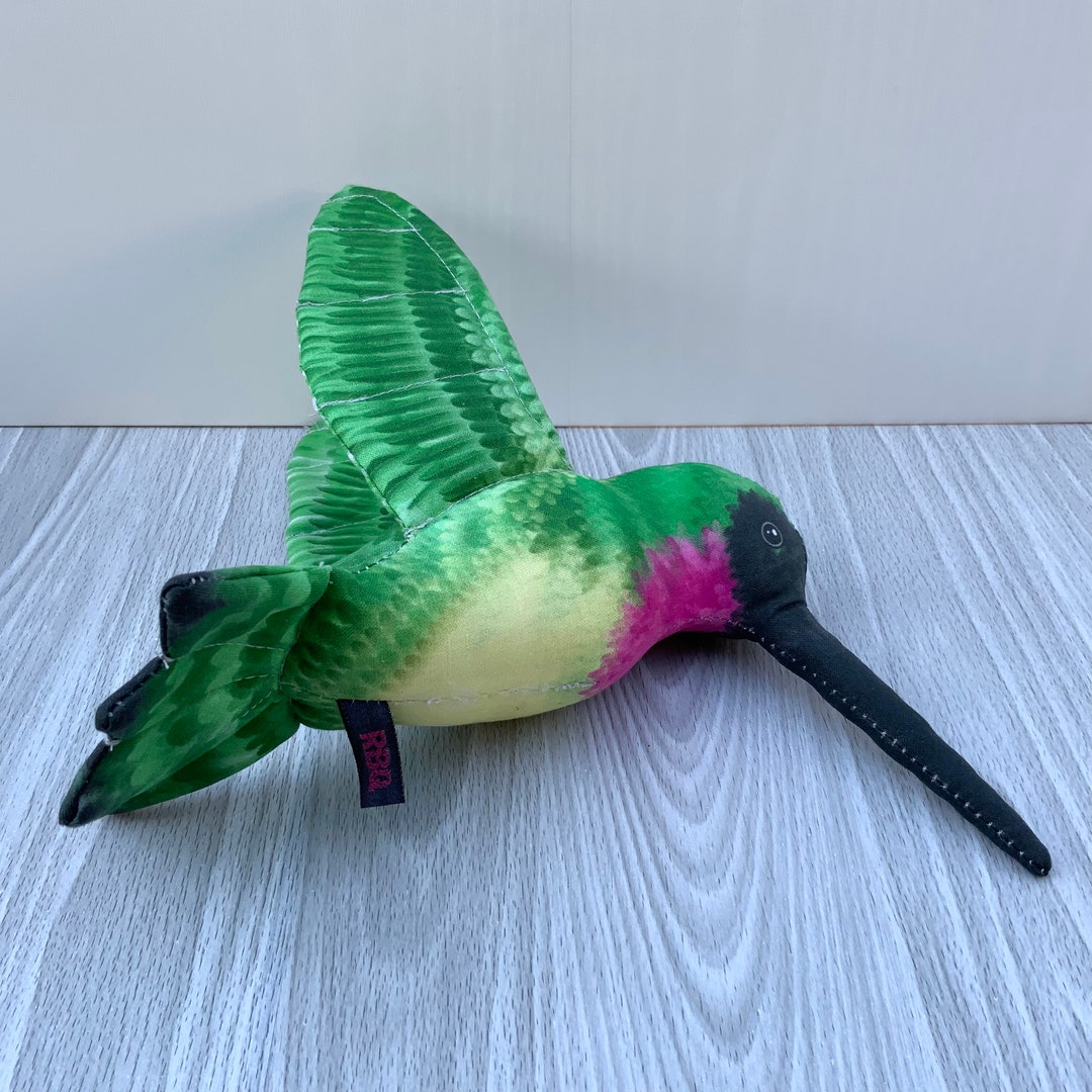 Handmade Ruby-throated Hummingbird Plush Toy: Whimsical Cotton Decor - Etsy