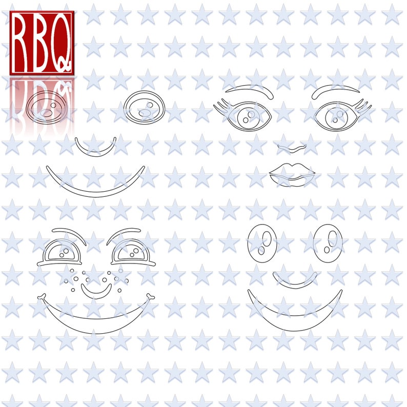 Plotterdatei Gesichter Puppen Gesichter Puppengesichter - Etsy.de