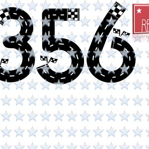 Race Track Race Car Birthday Numbers Road Street Flag Start Digital ...