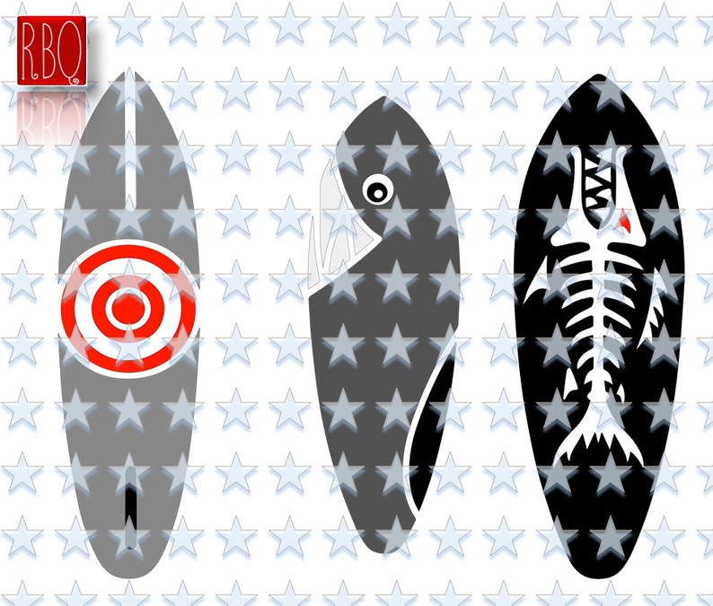 Surfboard Shark Fishbone Board Target Surfboard Surfing | Etsy