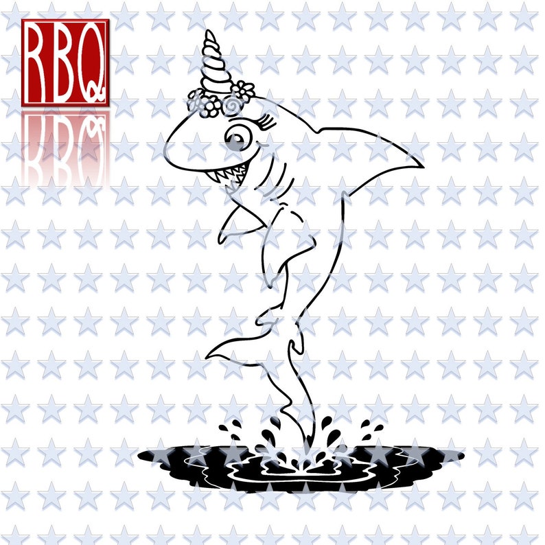 Uni Shark SVG Shark Unicorn Cute Shark Shark Jumping Shark | Etsy