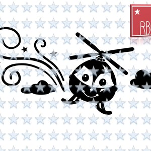 Plotterdatei Helikopter, Heli in den Wolken mit Sternen, Flieger, Heli, Direkter Download SVG ...