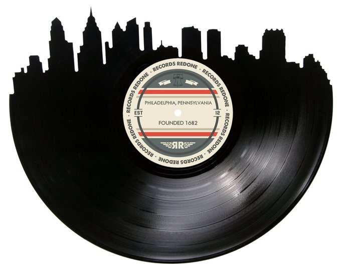 Philadelphia Skyline Records Redone Label Vinyl Record Wall - Etsy