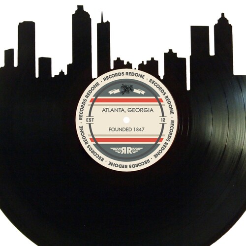 Atlanta Skyline Records Redone Label Vinyl Record Wall Art - Etsy