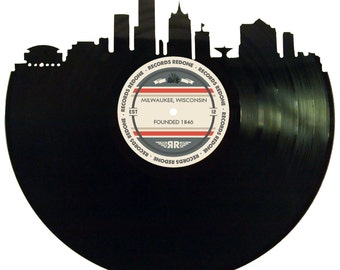 Chicago Skyline Records Redone Label Vinyl Record Wall Art | Etsy