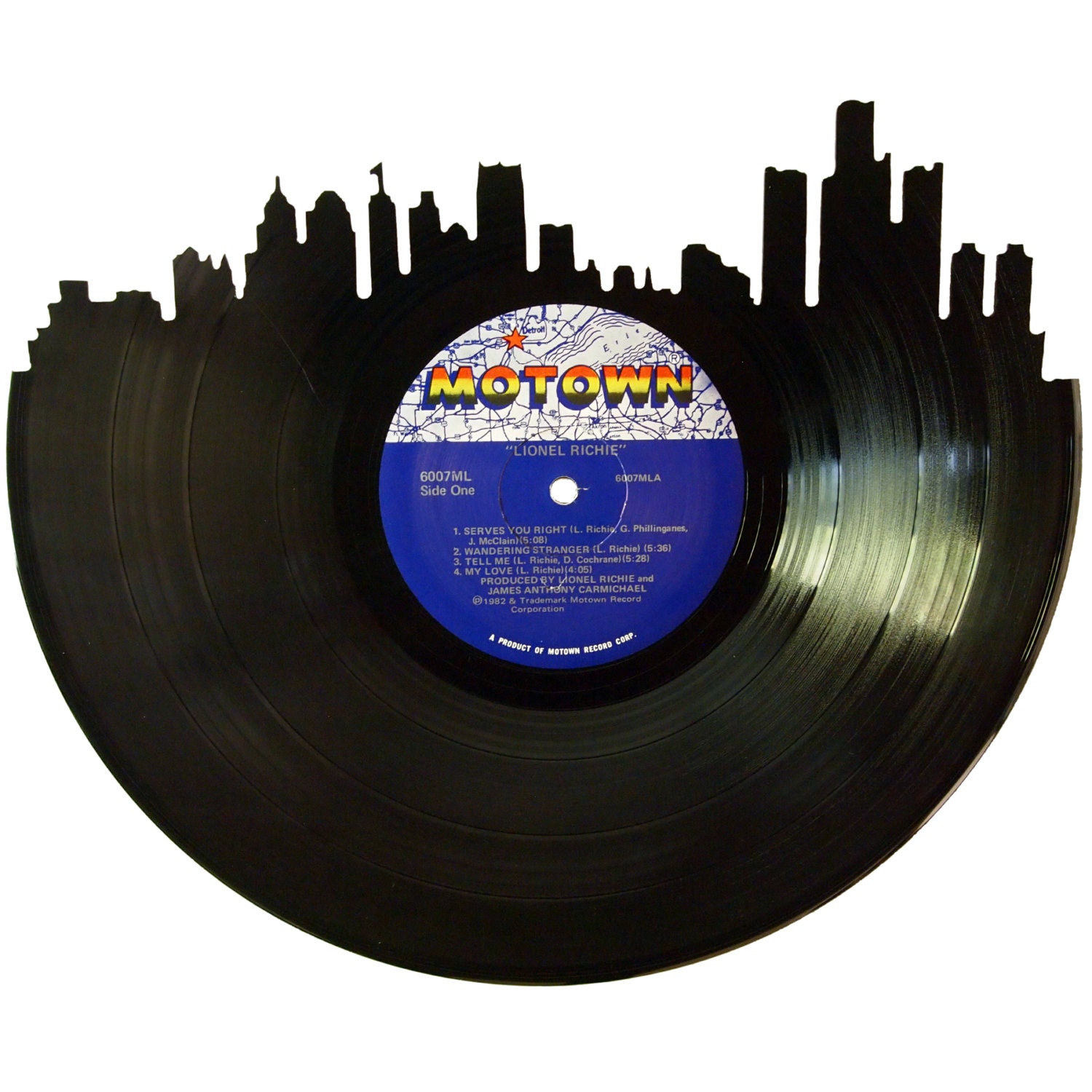 Detroit Skyline Vinyl Record Wall Art Unique Gift Birthday - Etsy