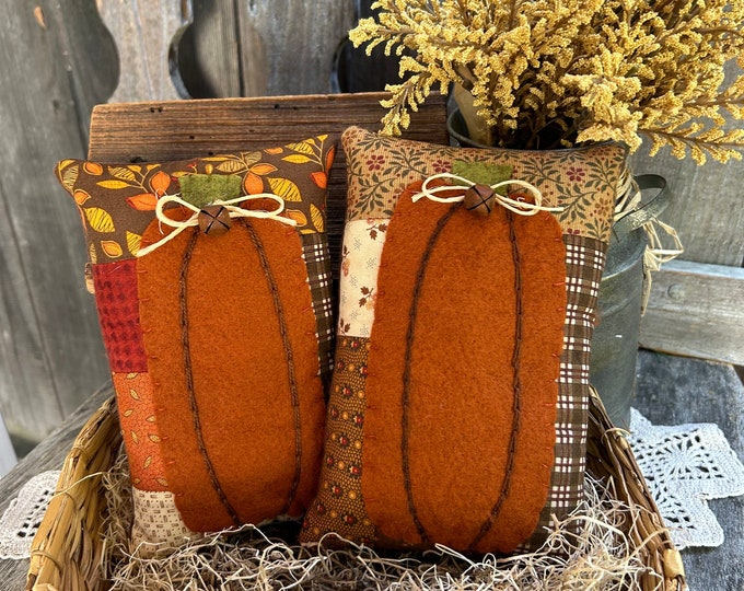 PILLOW- PUMPKIN FALL - Scrappy Fall Bowl Filler - Cyndy Fahey Designs ...