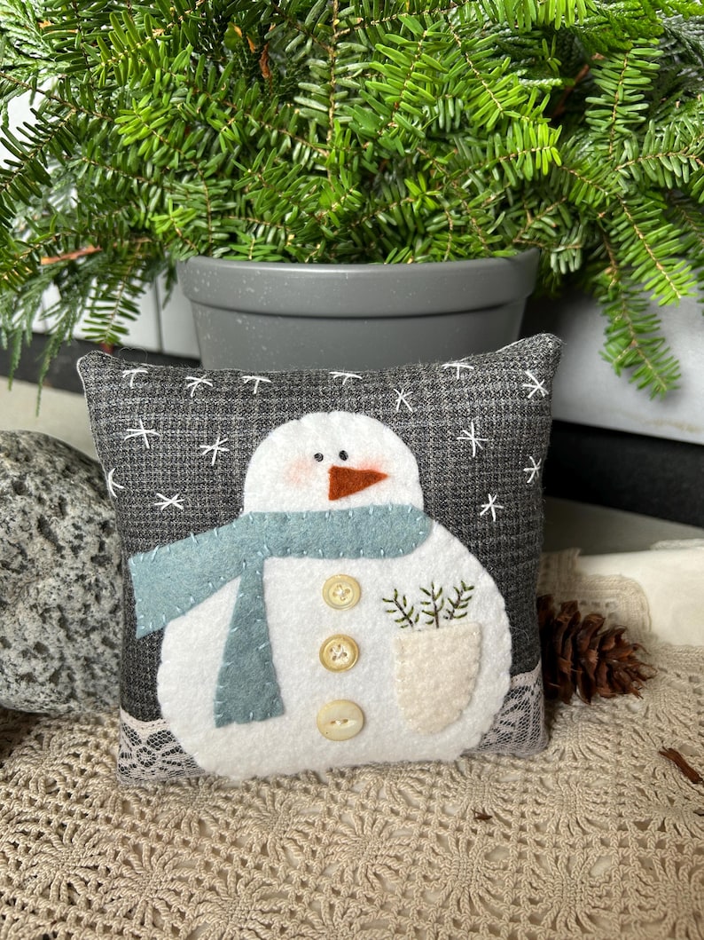 NEW! PDF * WOODLAND Snowman * #402 - Pillow Pattern Small - Winter ...
