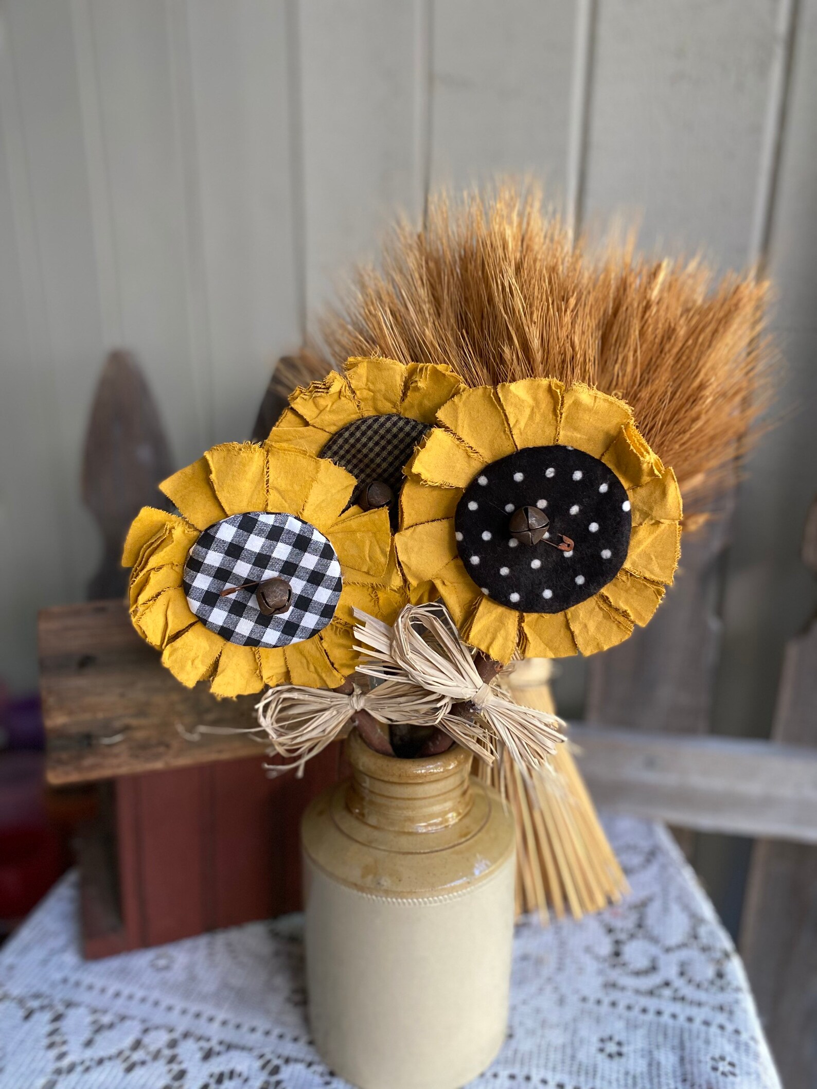 SUNFLOWER PLANT POKES Set of 3 Farmhouse Table Decor - Etsy