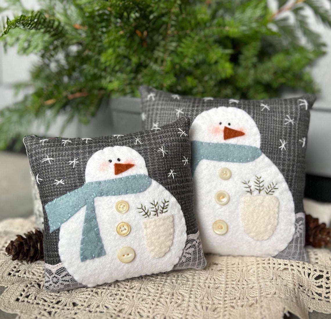 NEW! PDF * WOODLAND Snowman * #402 - Pillow Pattern Small - Winter ...