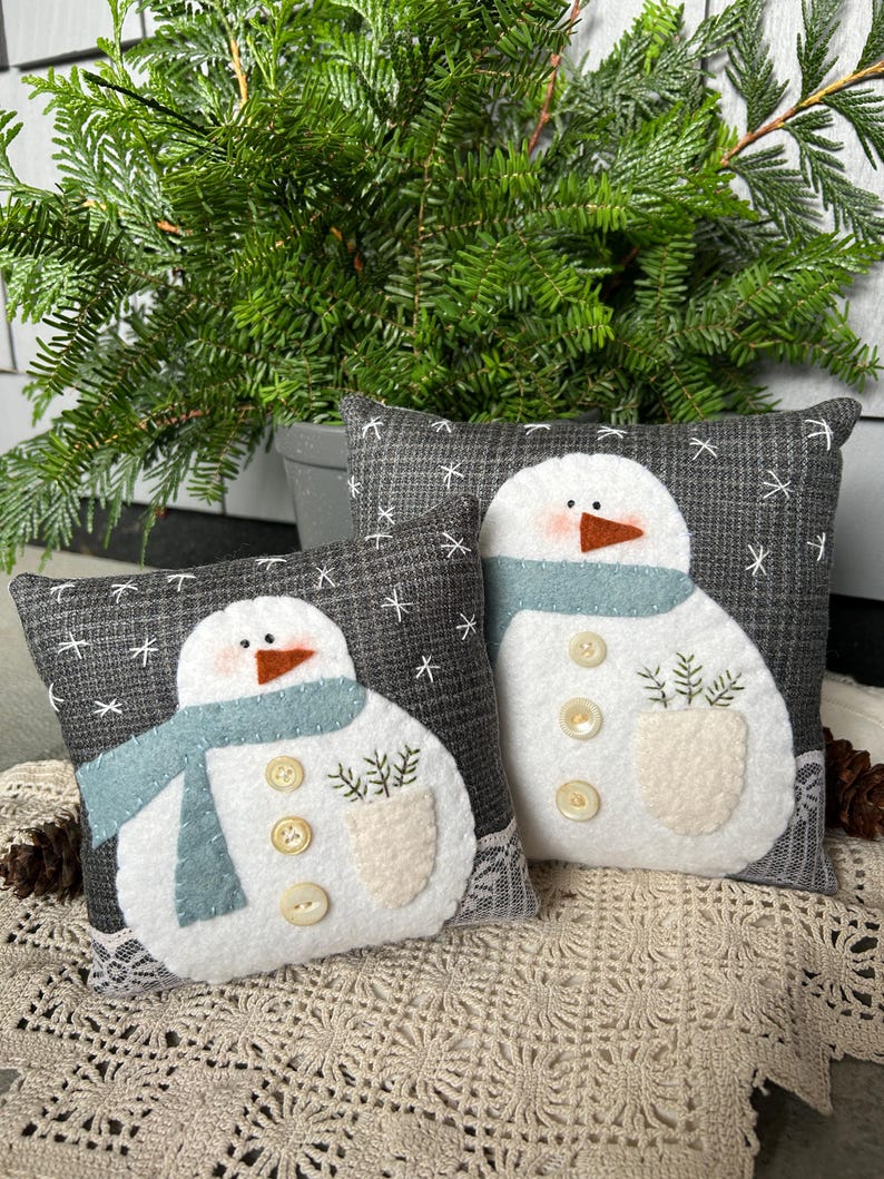 NEW! PDF * WOODLAND Snowman * #402 - Pillow Pattern Small - Winter ...