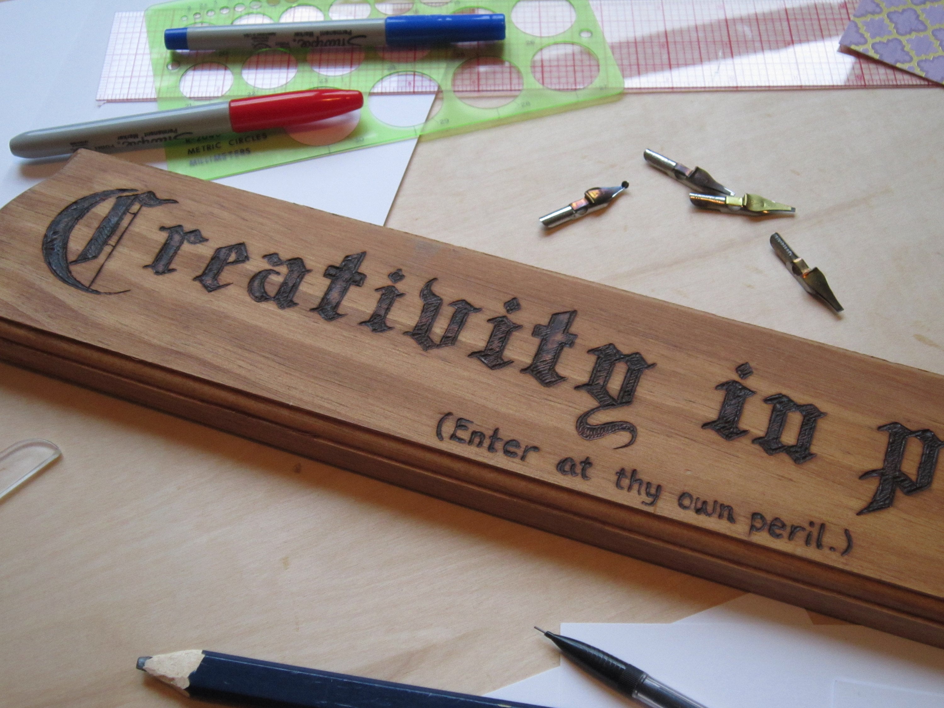 Creativity in Progress | Wooden Warning Sign - Etsy