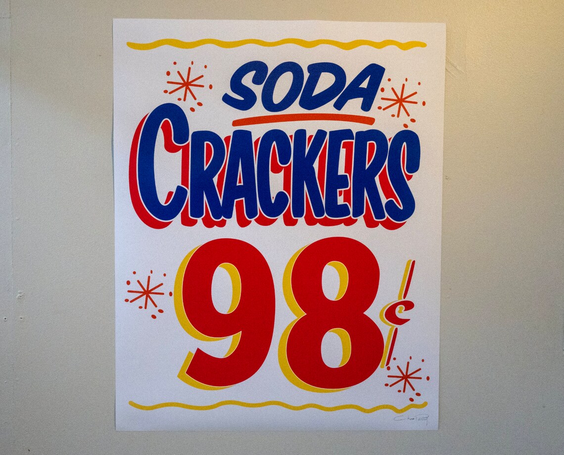 Soda Crackers Grocery Store Print by Sign Painter Ches Perry - Etsy