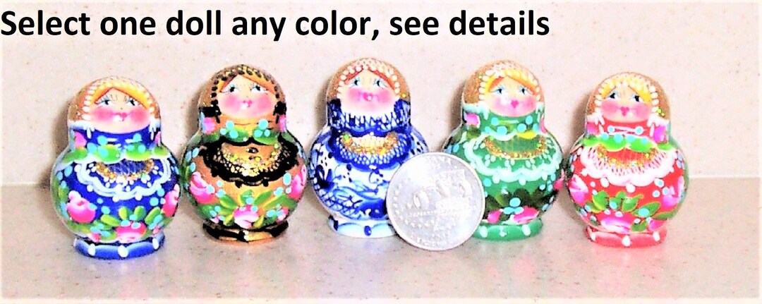 2 Mini Nesting Dolls / 5 Pcs 4 Cm Tall Last Doll 5 Mm.... - Etsy
