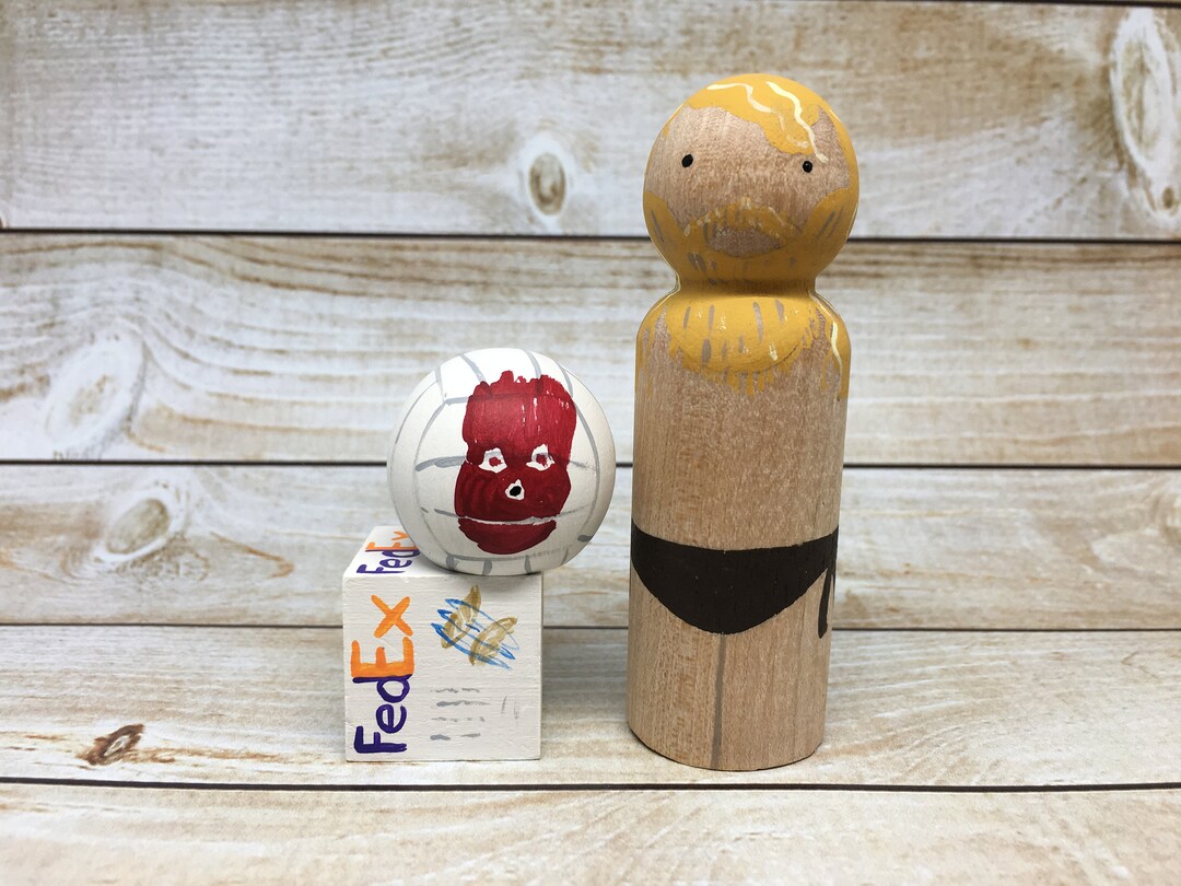 Castaway Peg Dolls With Wilson and Fedex Package - Etsy