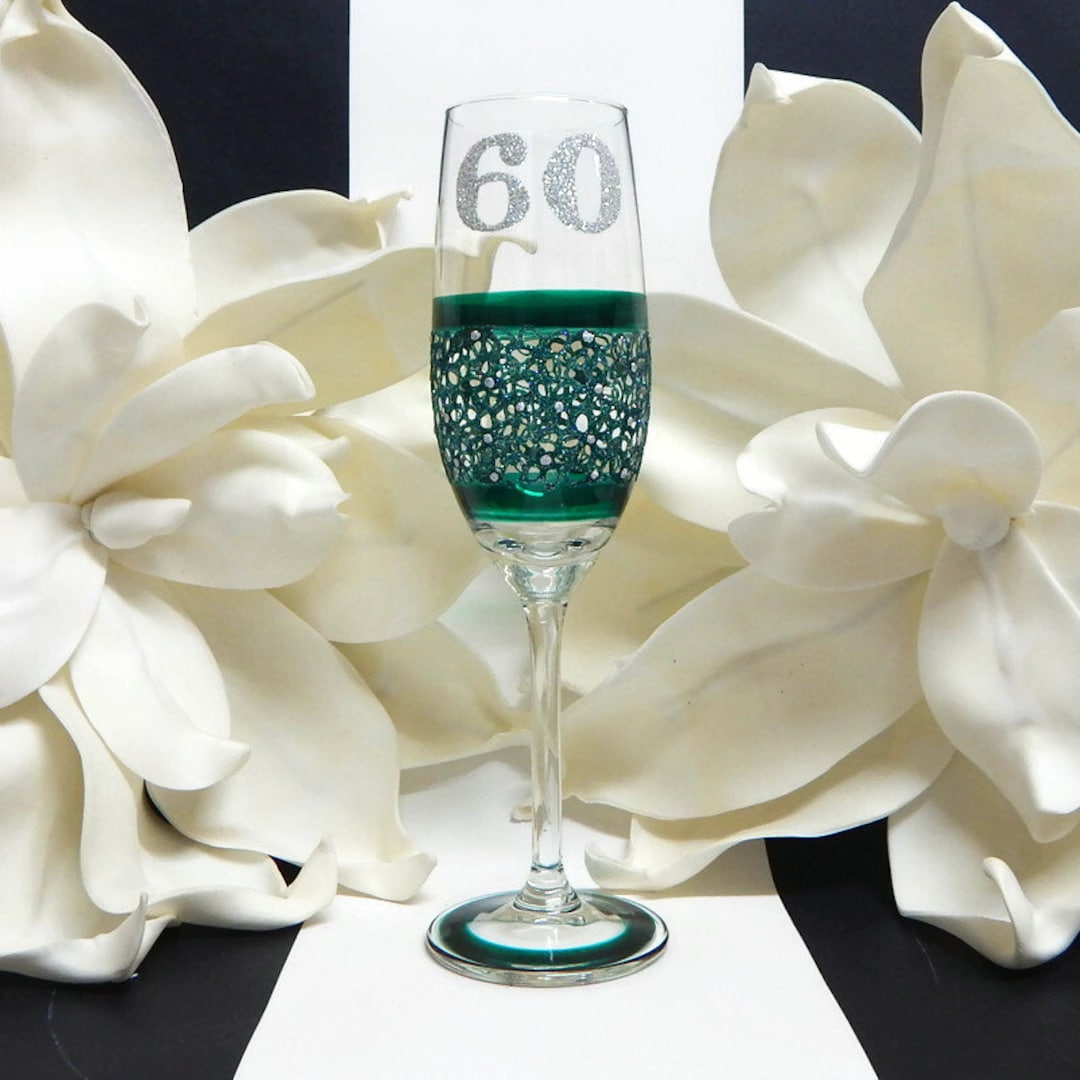 60th Birthday Glass Gift for Her - Etsy