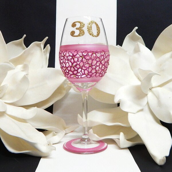 30th Wine Glass - Etsy Australia