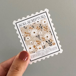 Sola Scriptura Five Solas Reformation Day Vintage Floral Postage Stamp ...