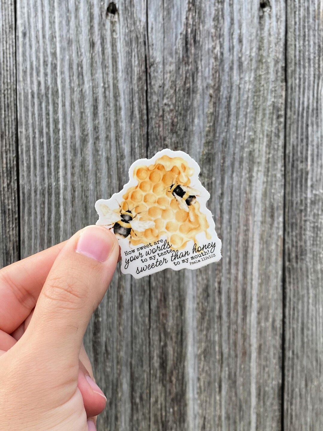 Sweeter Than Honey Psalm 119:103 Watercolor Honeybee Honeycomb ...