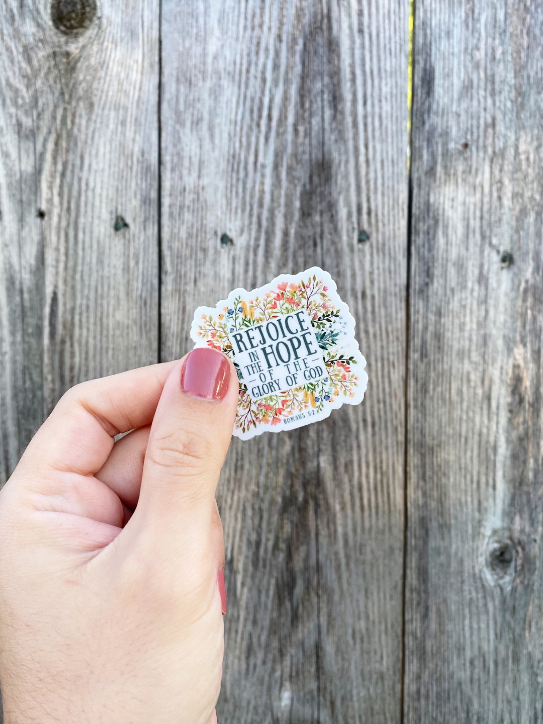 Rejoice in Hope Romans 5:2 Christian Waterproof Vinyl Sticker Decal ...