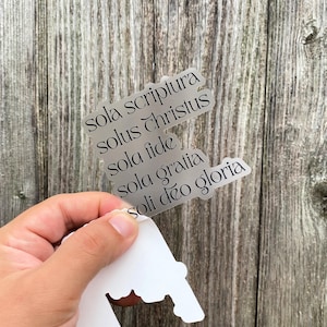 Five Solas Sticker CLEAR Waterproof Vinyl Sticker Scripture Bible Verse ...
