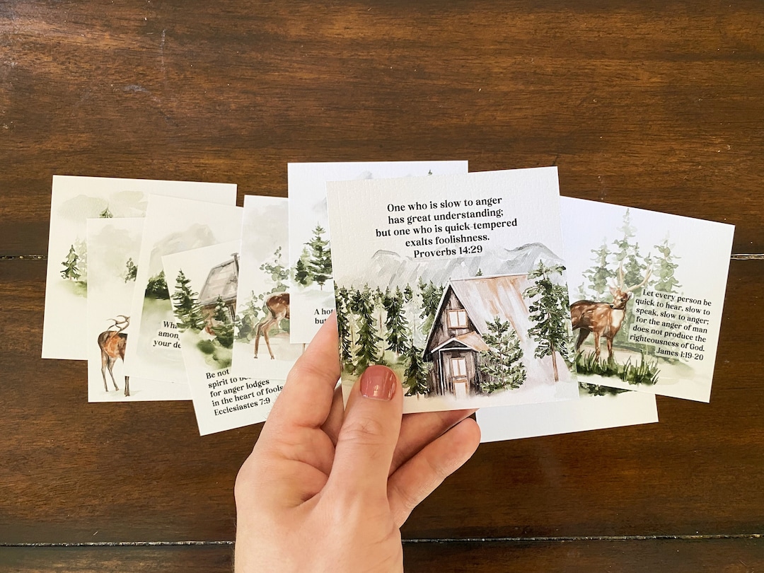 Slow to Anger SET OF 9 Scripture Memory Bible Verse Cards - Etsy