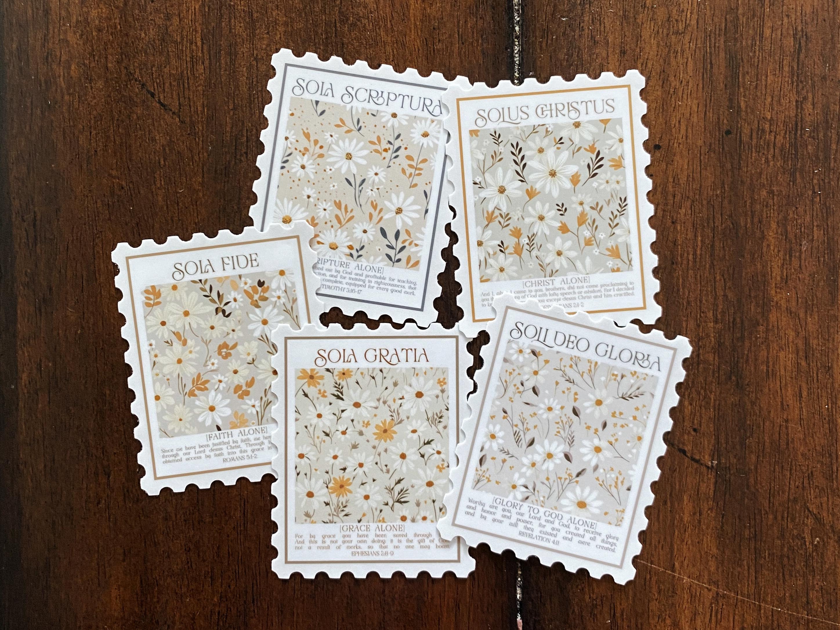 SET OF 5 Five Solas Sticker Bundle Waterproof Vinyl Stickers Scripture ...