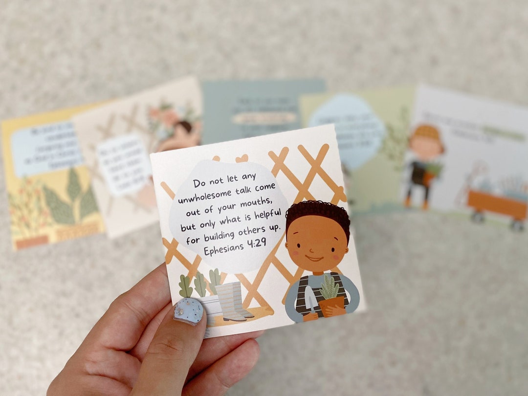 DIGITAL Kids Loving Others Set of 6 Verse Cards Printable Download ...