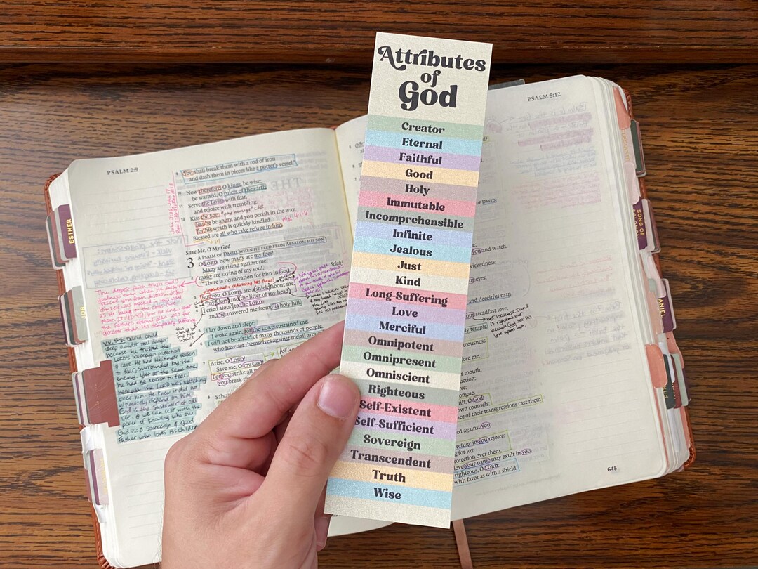 Two-sided Attributes of God Bookmark | Bible Study Reference Tool - Etsy