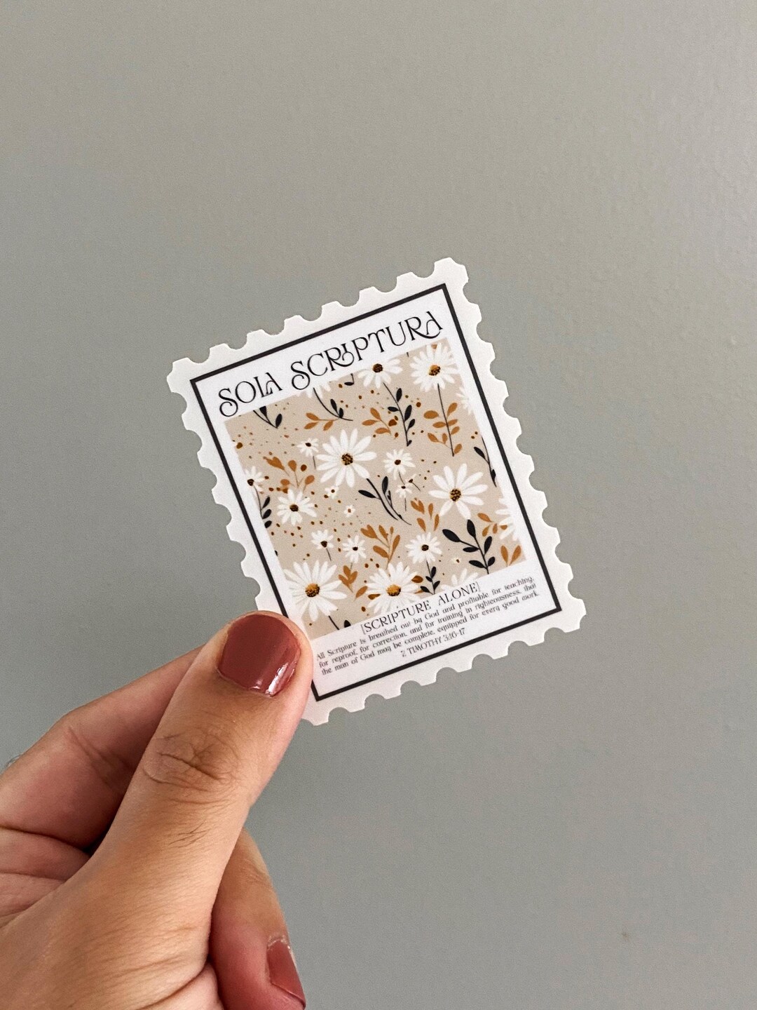 Sola Scriptura Five Solas Reformation Day Vintage Floral Postage Stamp ...