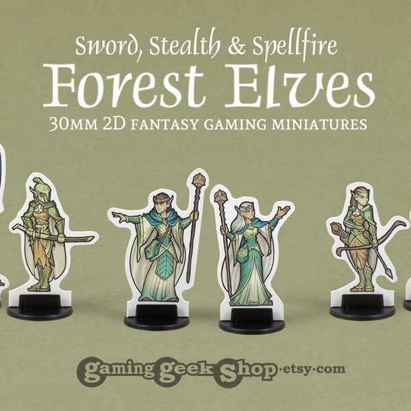 Forest Elves Warrior Spellcaster and Rogue 2D 30mm Fantasy - Etsy Canada