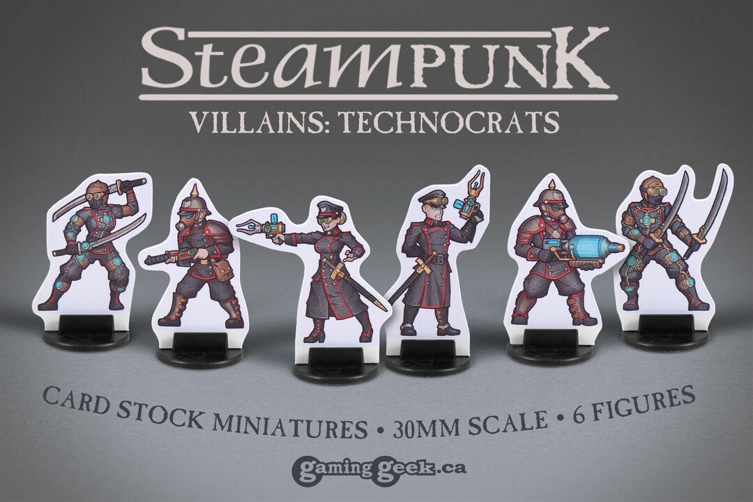 Steampunk Steampunk Villains: Technocrats Card Stock TTRPG Science ...